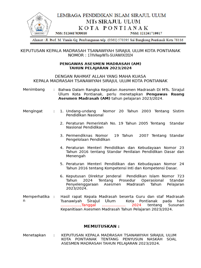 A Sk Pengawas Am 2024 | PDF