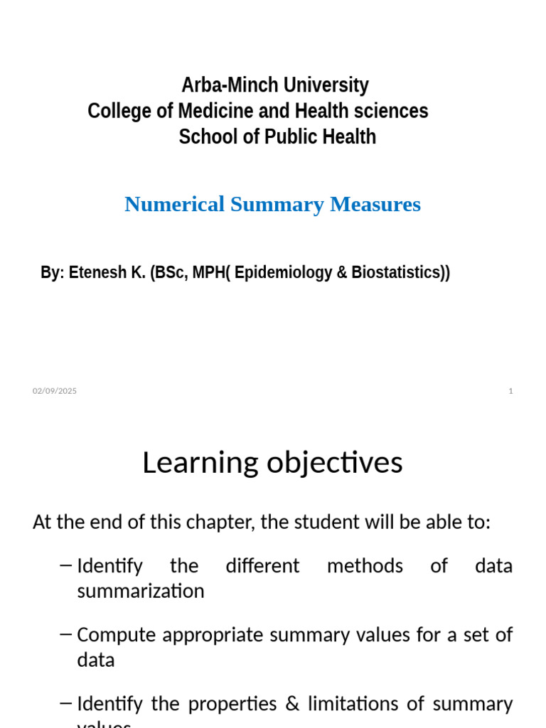 Lec_4 (Summary Data) | PDF | Mode (Statistics) | Variance