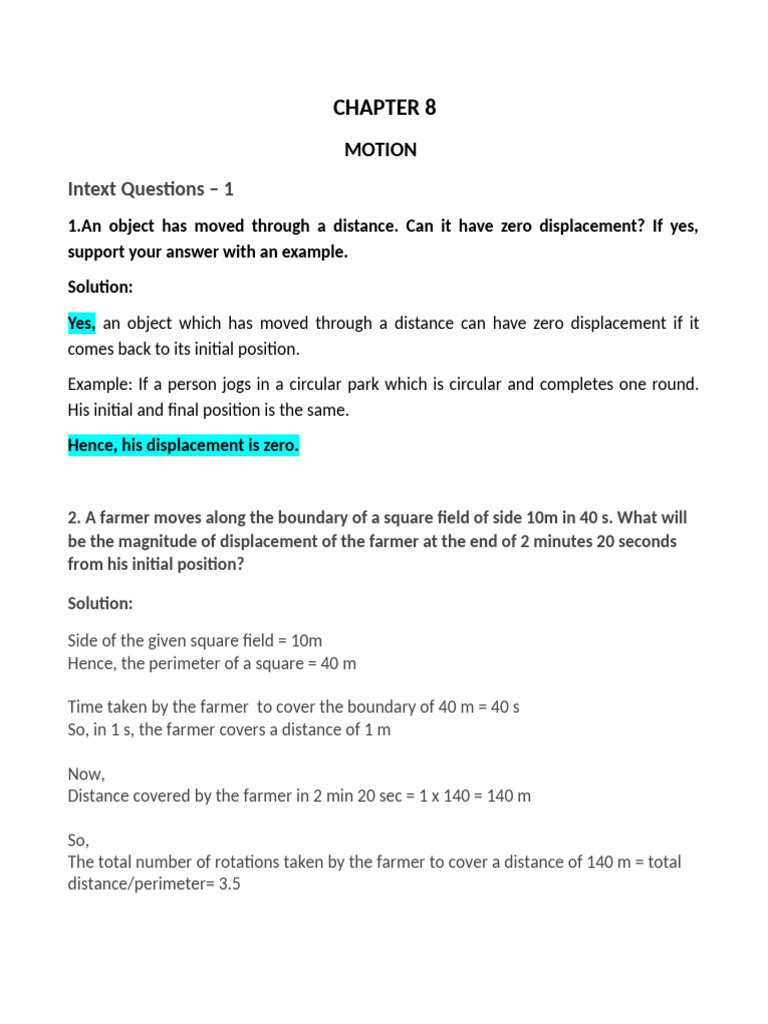 motion 9 | PDF | Velocity | Acceleration