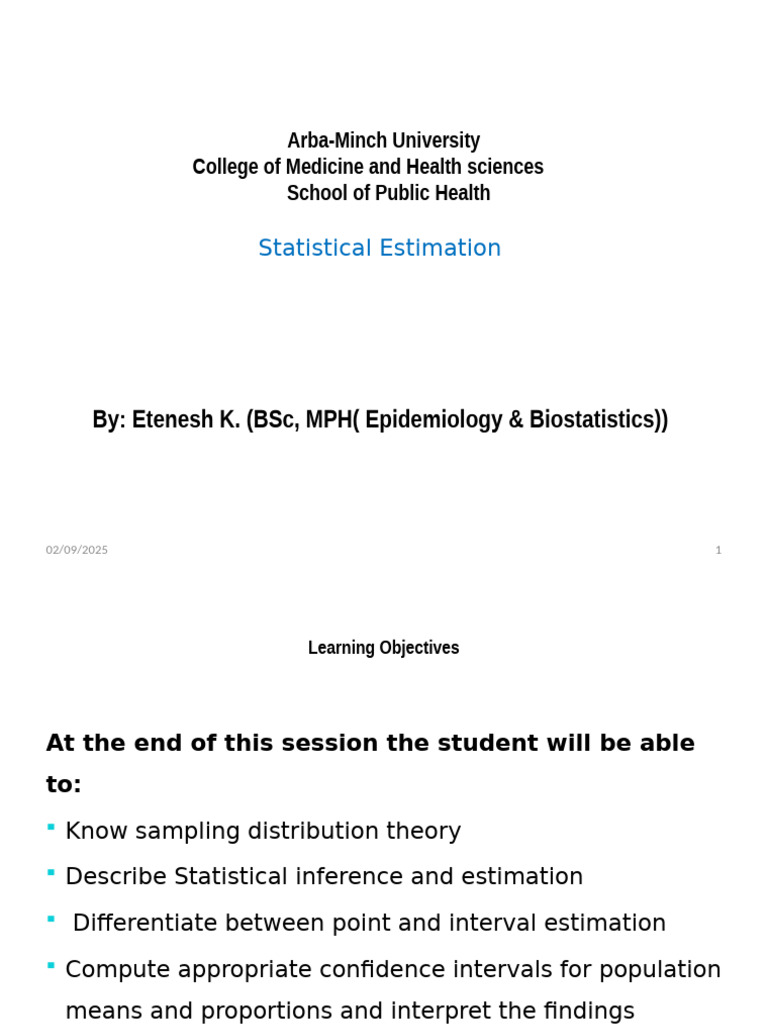 Lec_7& 8(Stastical Estimation) | PDF | Confidence Interval | Estimator