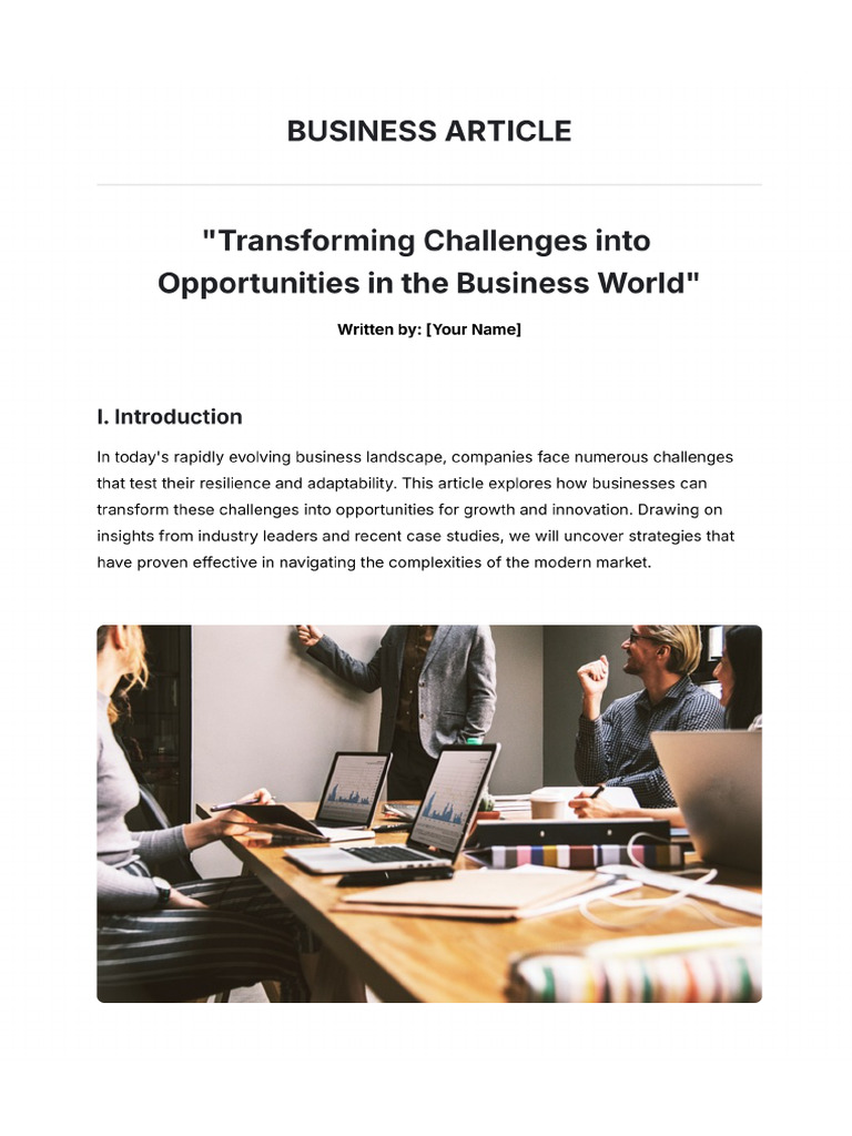 Business Article Template | PDF