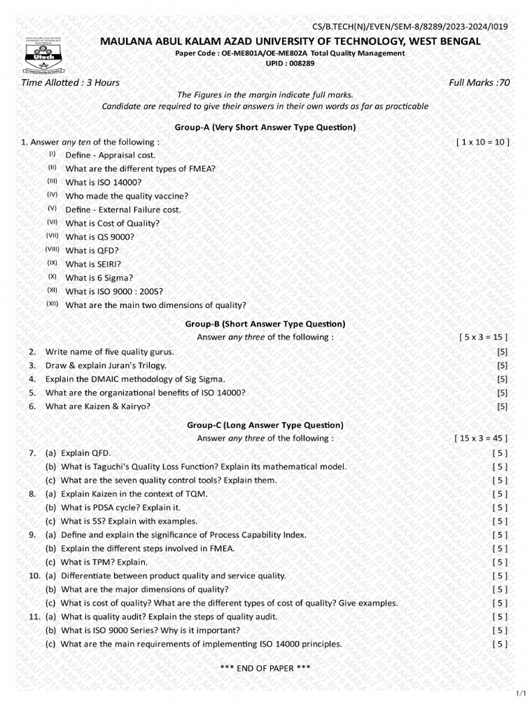 8th Sem Previous Ques 2023-24 | PDF