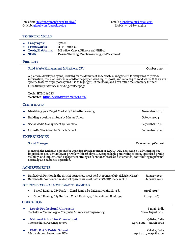 my-cv | PDF | Linked In | Computing