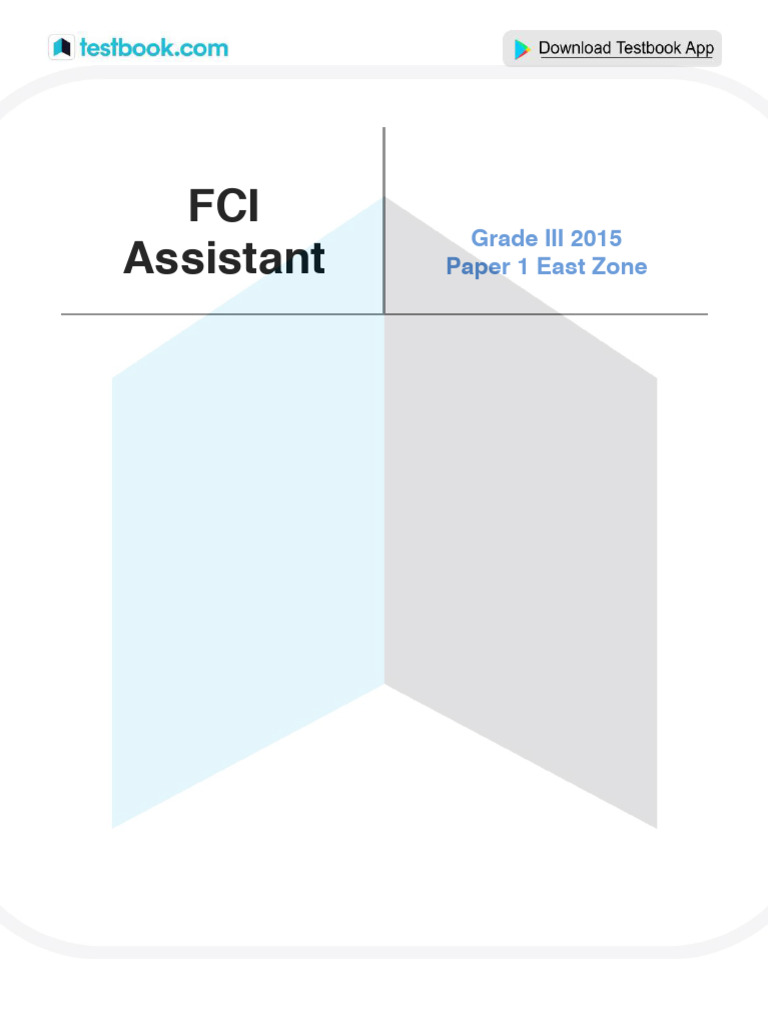 Fci Assistant Grade III 2015 Paper 1 East Zone 52c4509d | PDF