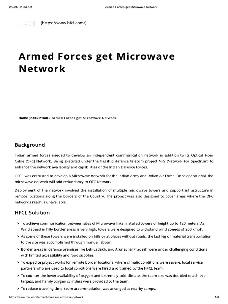 Armed Forces Get Microwave Network | PDF | Fiber Optic Communication ...