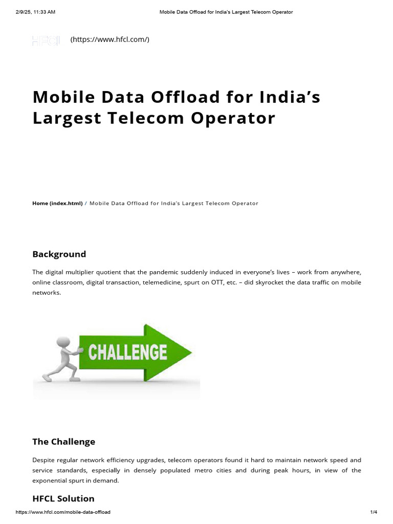 Mobile Data Offload For India's Largest Telecom Operator | PDF | Wi Fi ...