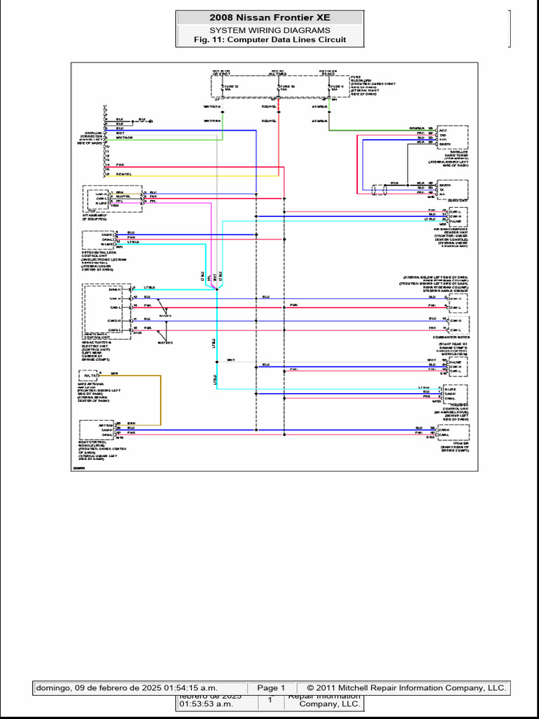 Nissan Frontier 2008 Computer Dataline | PDF