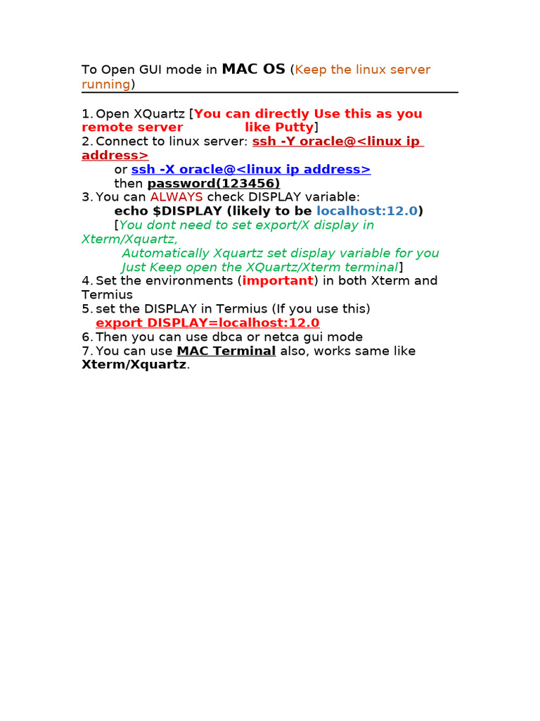 To Open GUI Mode in MAC OS | PDF