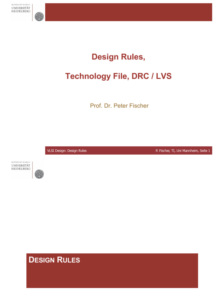 VLSI Fischer 05 Designrules | PDF | Electronic Design Automation | Computer Engineering