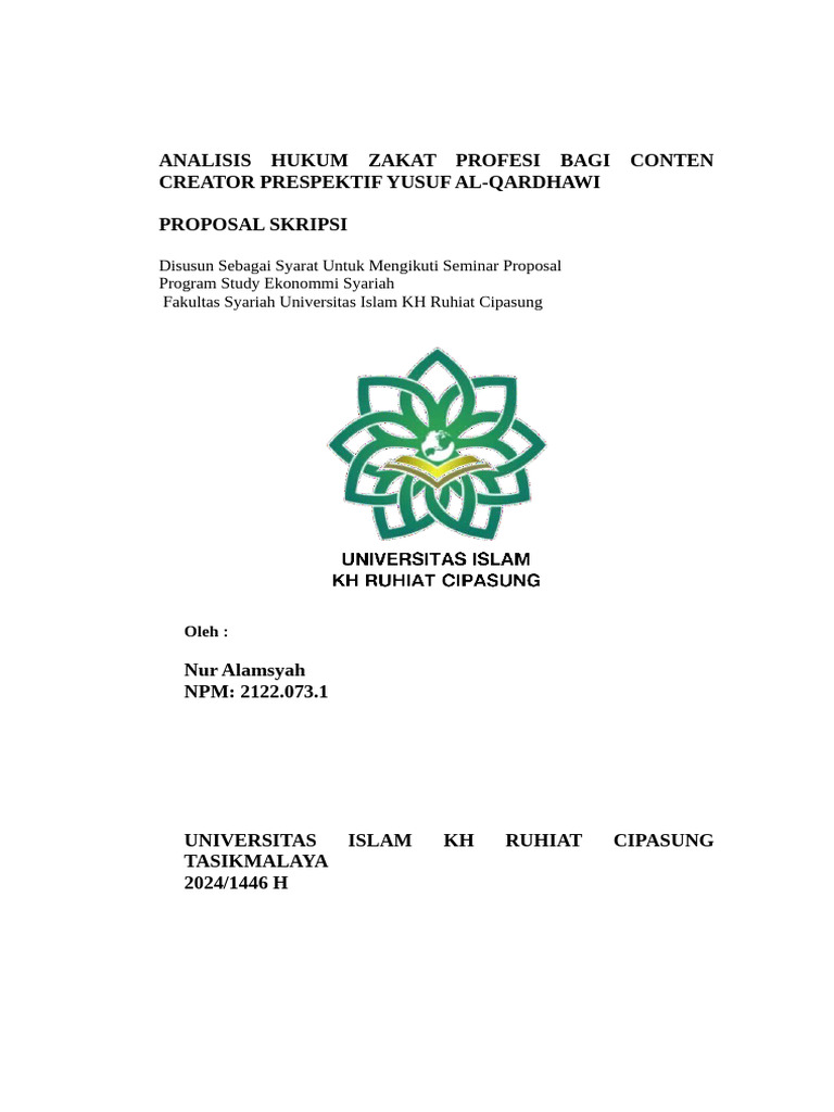 Bismilah Proposal Alam | PDF