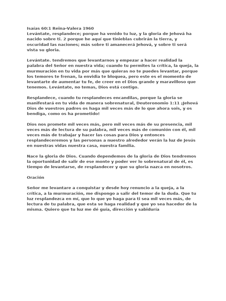 Levántate y Resplandece en Dios | PDF