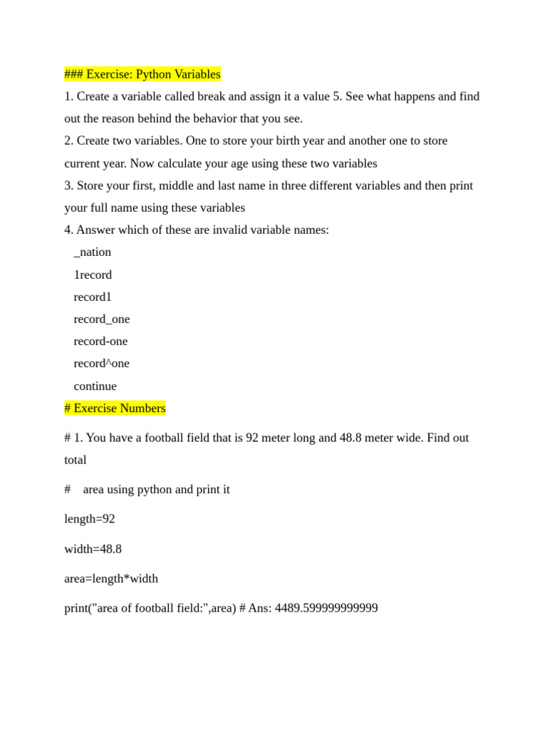 Assignment Basics Numbers Pdf