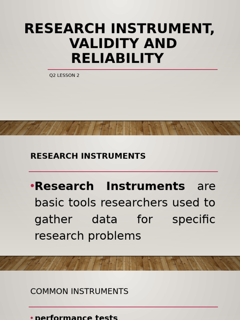 Research Instrument, Validity and Reliability | PDF | Validity (Statistics) | Methodology