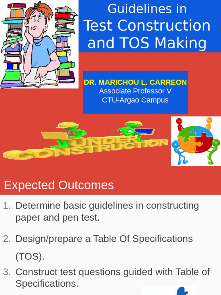 6-Guidelines in Test Construction and TOS Making-Revised2021 | PDF ...