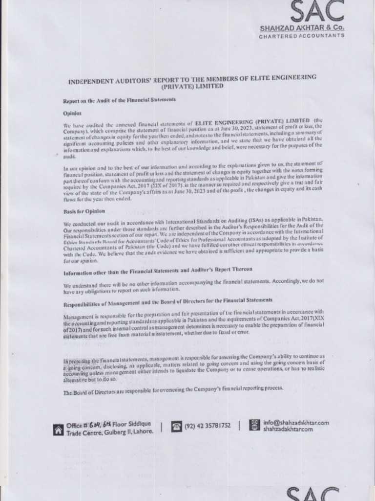 Elite Engineering Financial Statements 2023 | PDF | Fair Value ...
