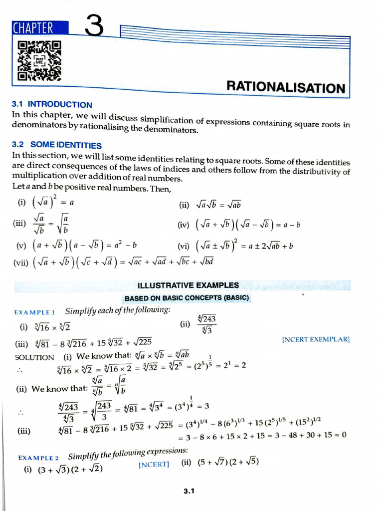 Rationalisation (RD Sharma) | PDF