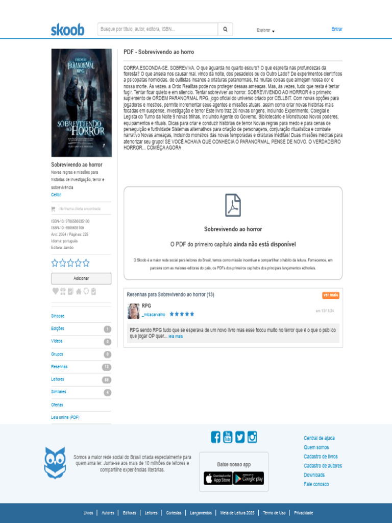 Sobrevivendo Ao Horror PDF | PDF