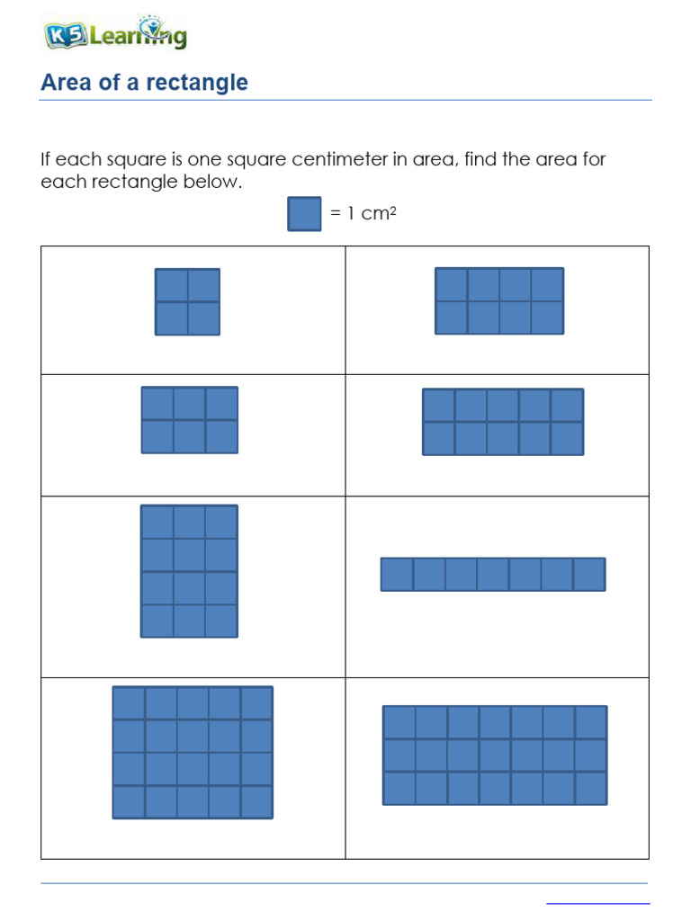 Grade 2 Rectangle Area Worksheet | PDF