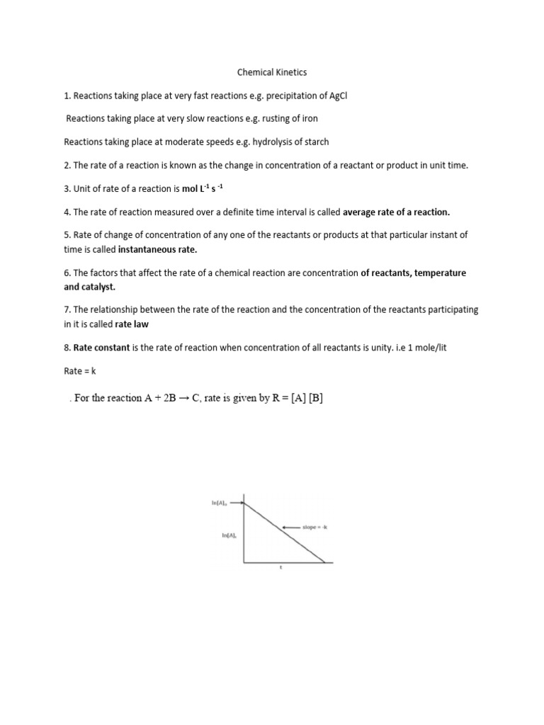 Chemical Kinetics One Marks Material | PDF | Reaction Rate | Chemical ...