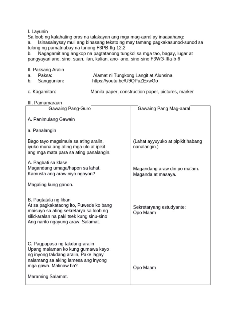 Lesson Plan Ni Labaco Bells | PDF