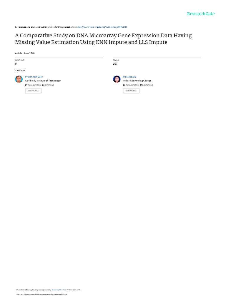 25 Prasannajit Dash MicroarrayGeneExpression | PDF | Applied Mathematics | Algorithms