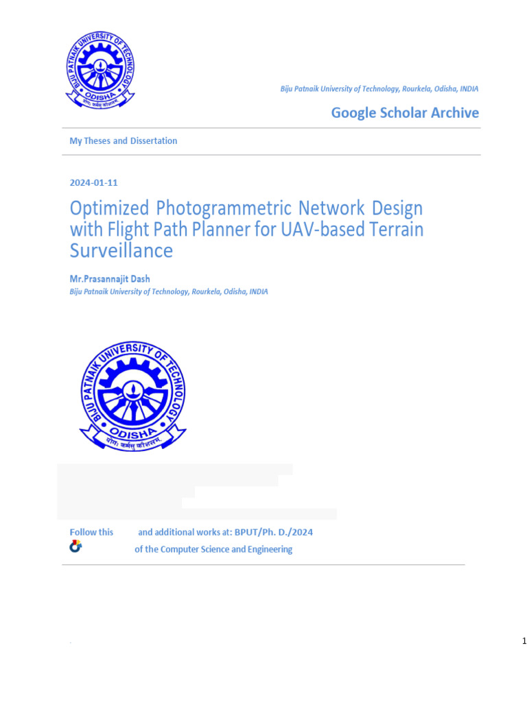 Optimized Photogrammetric Network Design With Flight Path Planner For UAV-based Terrain ...