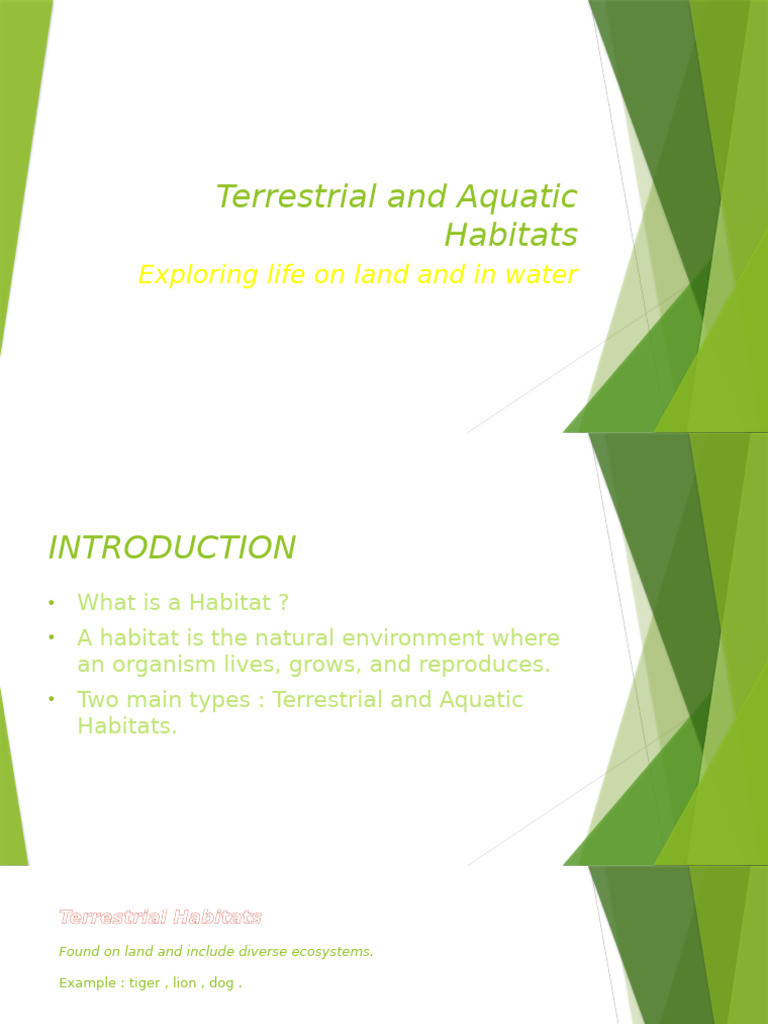 Terrestrial vs. Aquatic Habitats | PDF