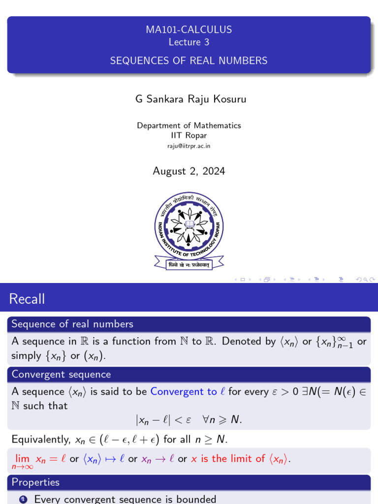 Lecture_3 | PDF | Sequence | Real Number