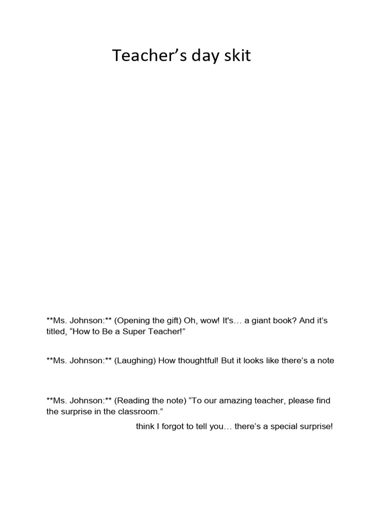 Teacher's Day Skit Script | PDF