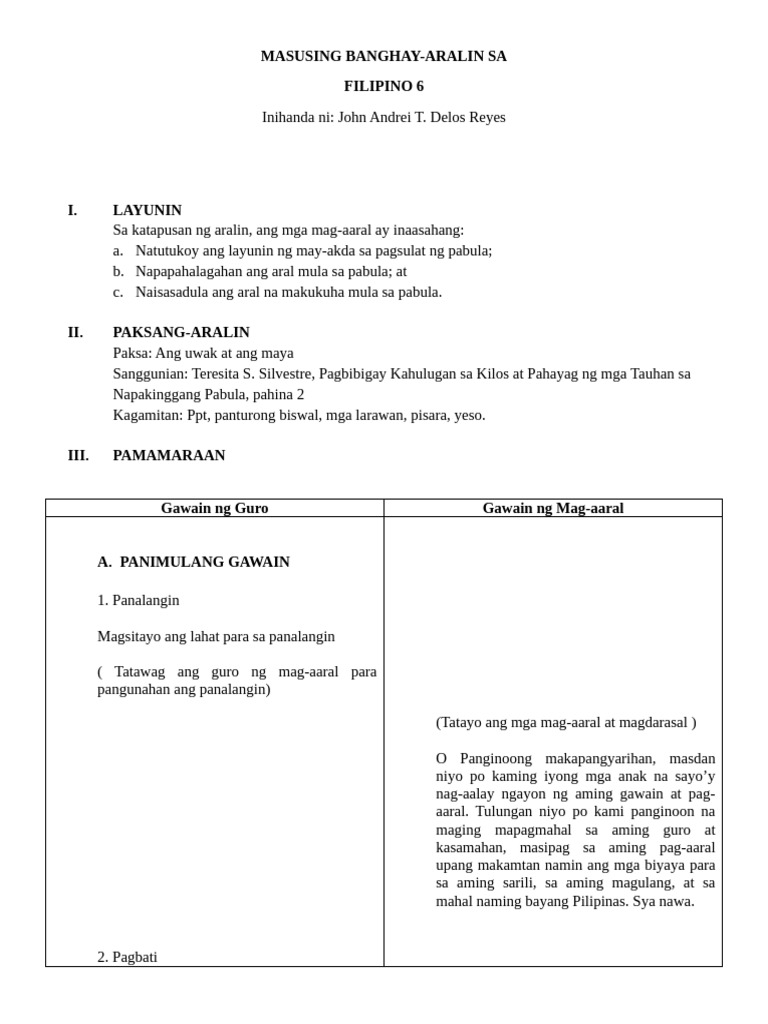 LP-FILIPINO6-WEEK3-DAY2 | PDF