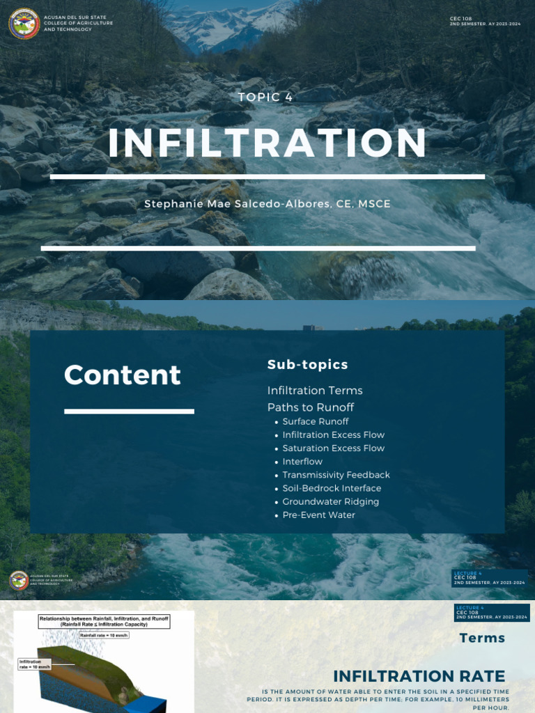 Infiltration | PDF | Surface Runoff | Stream