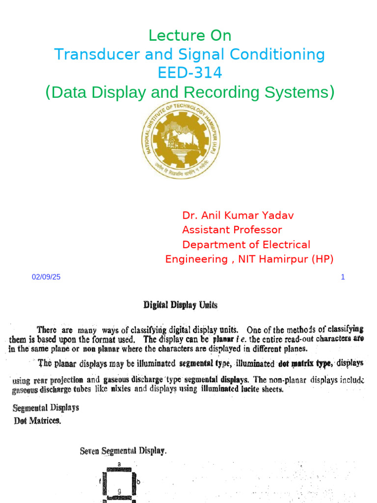 Transducer & Signal Conditioning Lecture | PDF