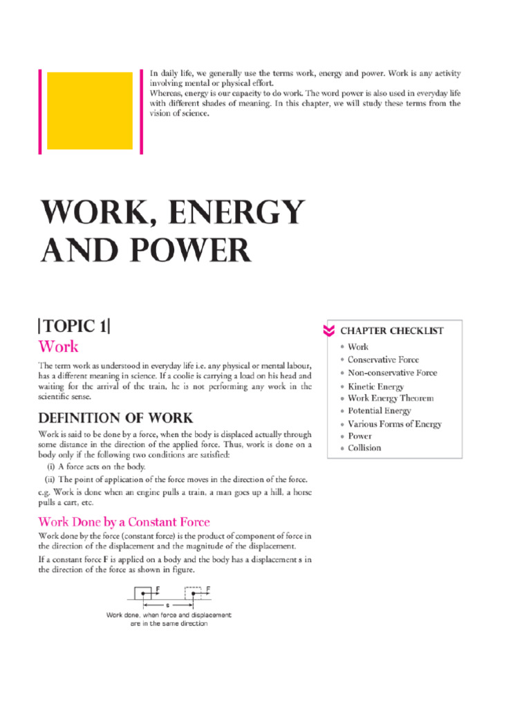 Work Energy and Power | PDF