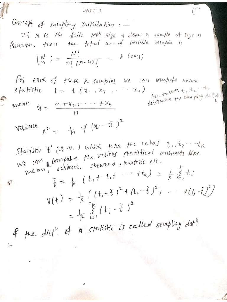 final year statistics paper 1 unit 1 | PDF