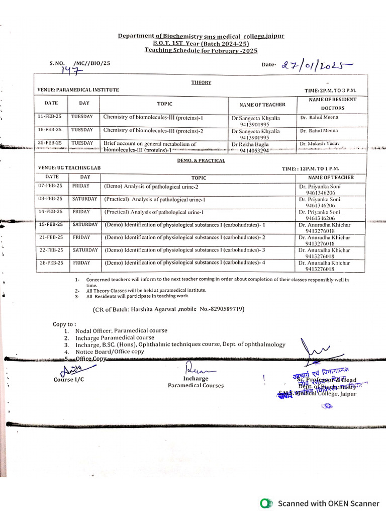 Bot Schedule Feb 2025 | PDF