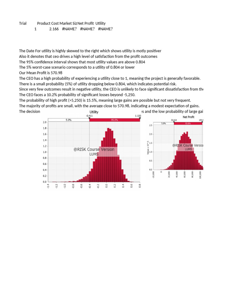 CEO Risk Simulation Model | PDF | Inventory | Profit (Economics)