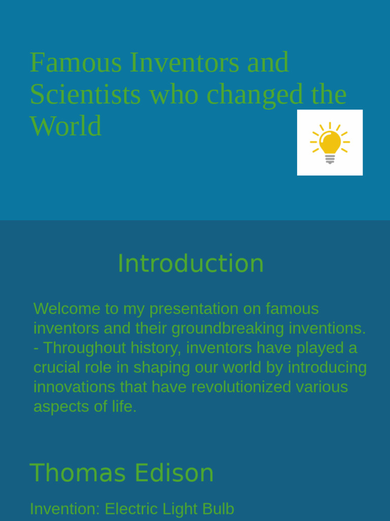 Famous Inventors and Scientists Who Changed The World | PDF | Thomas ...