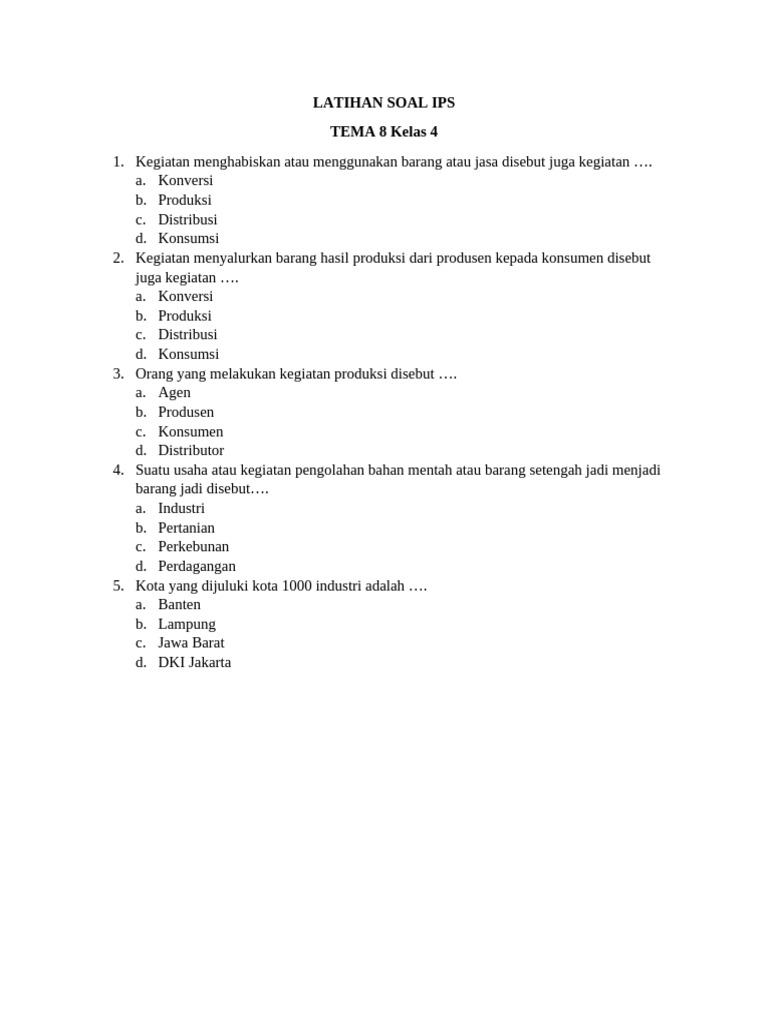 Latihan Soal (Ips) | PDF