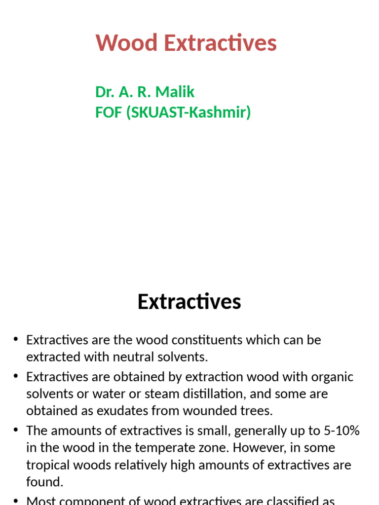 Wood Extractives Final-1 | PDF
