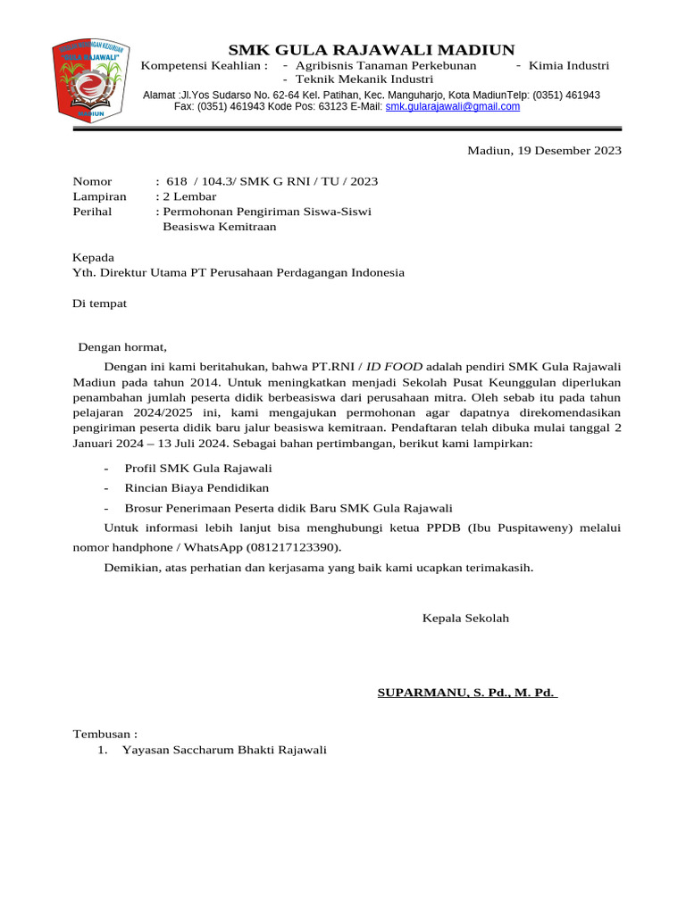 surat kemitraan 2024 | PDF