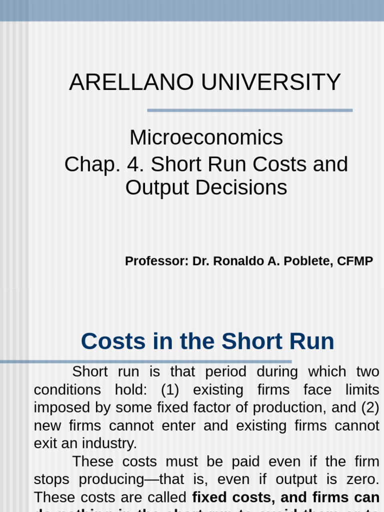 Short Run Cost and Output Analysis | PDF | Marginal Cost | Average Cost