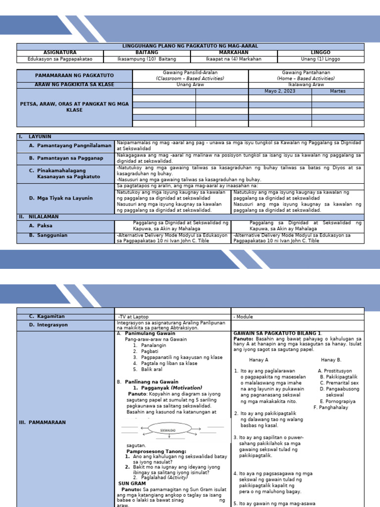4th Quarter Esp 10 Week 1 | PDF