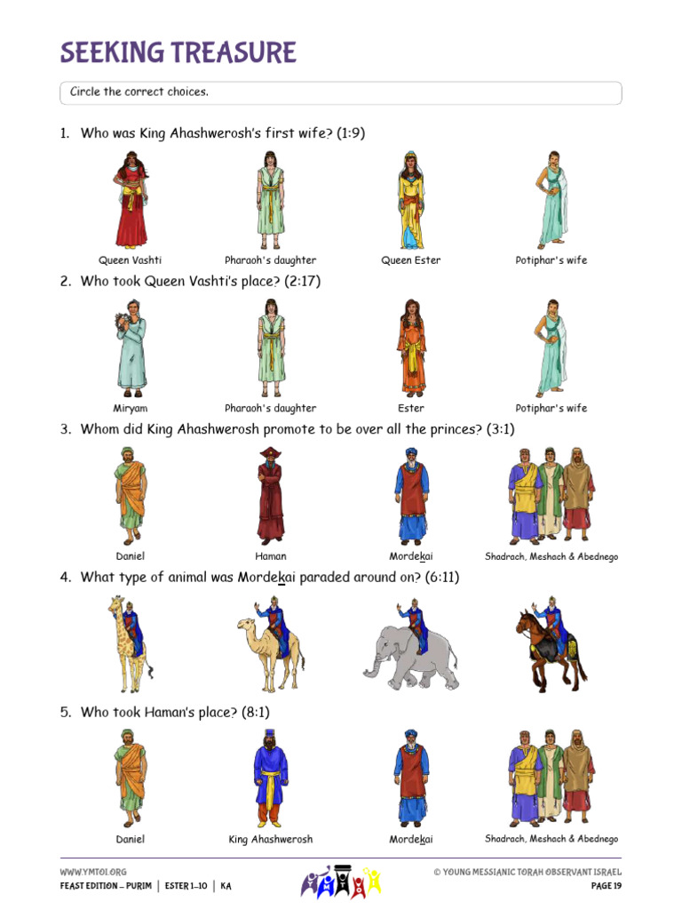 Purim Quiz: Esther and Ahashwerosh | PDF