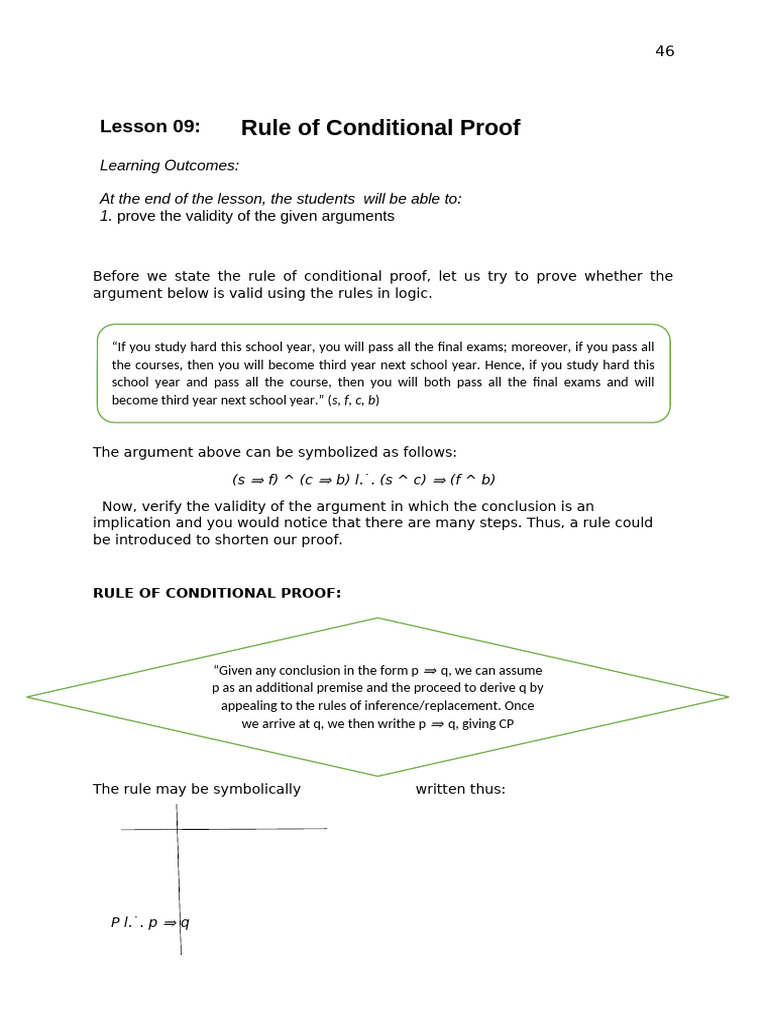 09 Rule of Conditional Proof | PDF | Argument | Logical Consequence