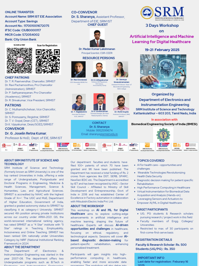 AI&ML For Digital Healthcare - Workshop Flyer | PDF | Artificial Intelligence | Intelligence (AI ...
