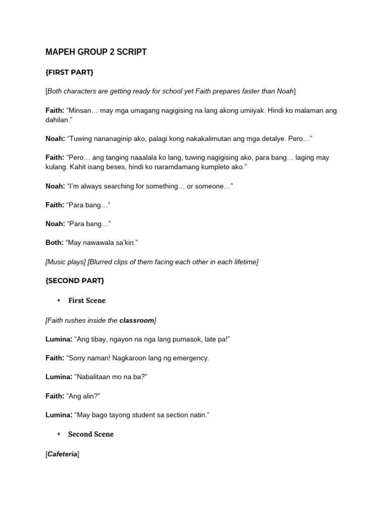 Script - MAPEH (Trailer) | PDF