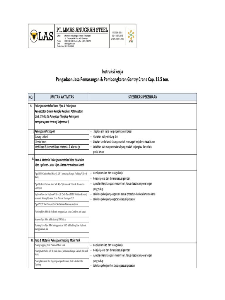 Instruksi Kerja | PDF