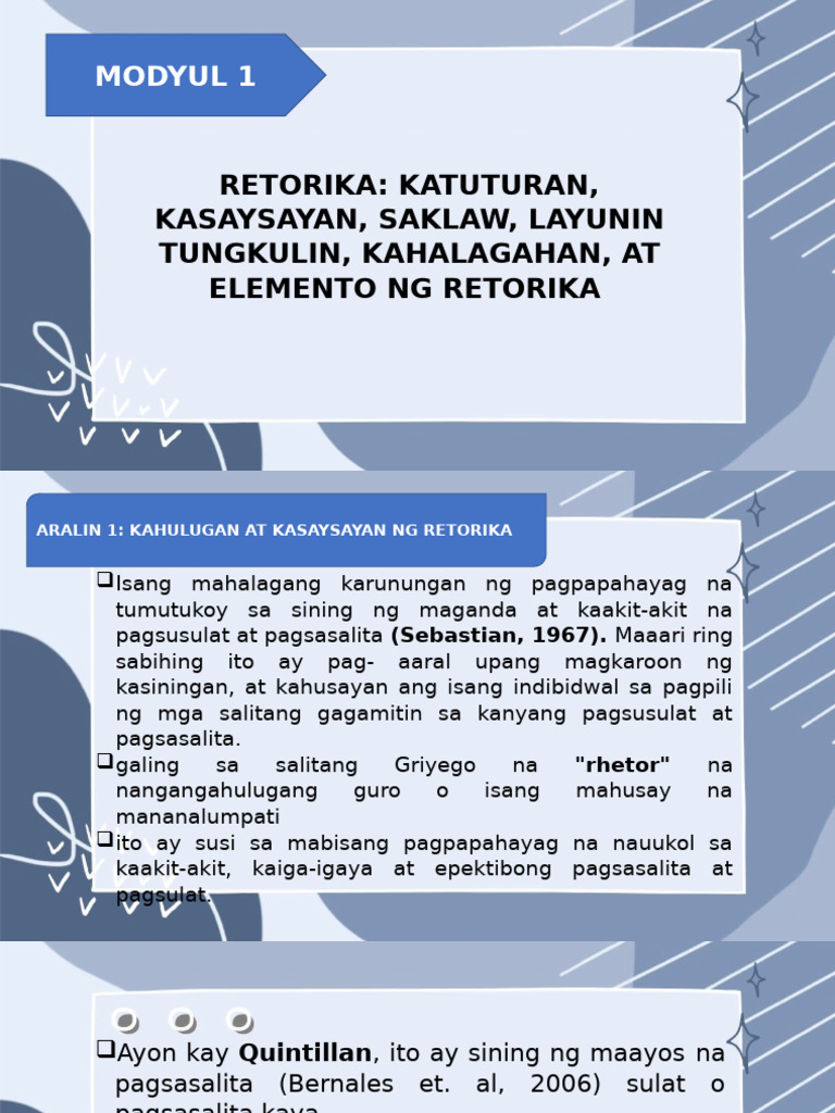 RETORIKA Modyul-1 | PDF