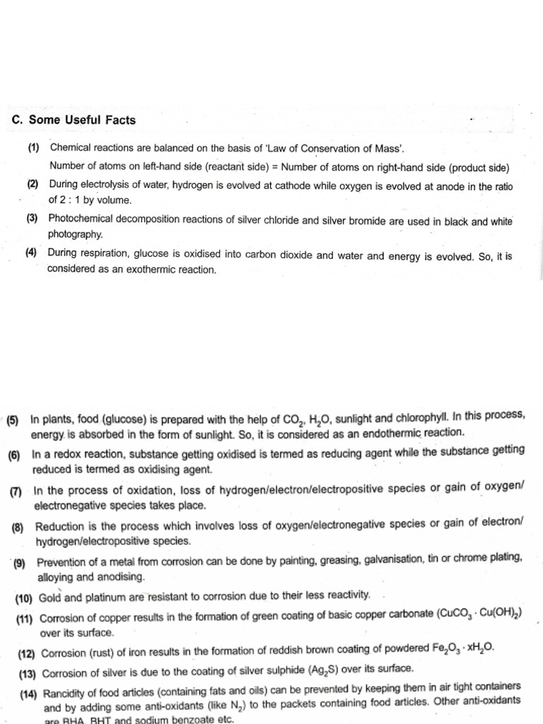 Chemistry Important Topic Facts From Advance Learning Institution | PDF
