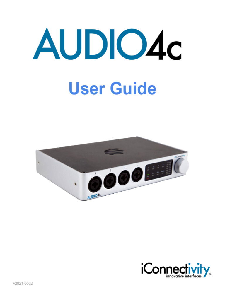 Iconnectivity AUDIO4c User Guide | PDF | Usb | Electromagnetic Interference